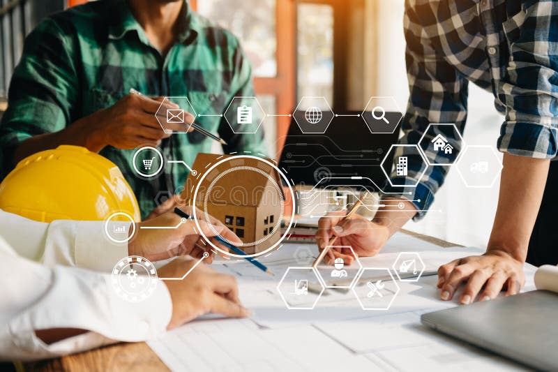 Three Colleagues Discussing Data Working and Tablet, Laptop with on on ...