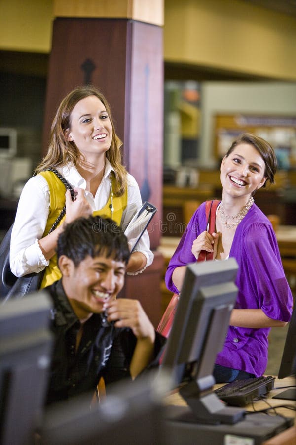 Three College Students Hanging Out Library Stock Photos - Free ...