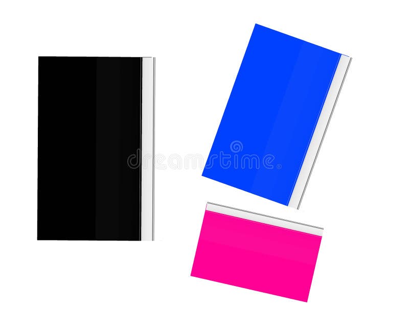 Three Coloful Books in a White Background Illustration Stock ...