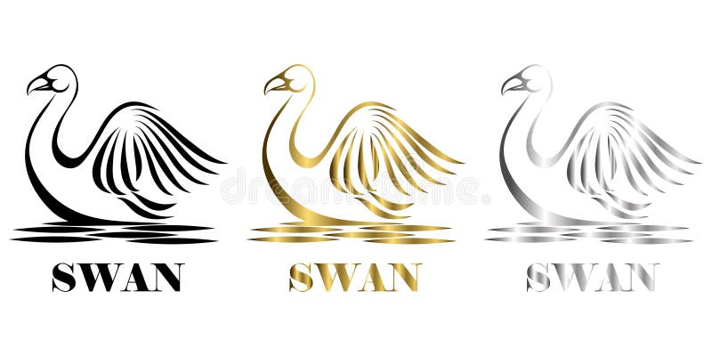 Gold Black Swan Logo Stock Illustrations – 283 Gold Black Swan Logo ...