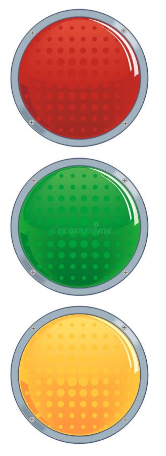 Three color buttons stock vector. Illustration of plastic - 18143391