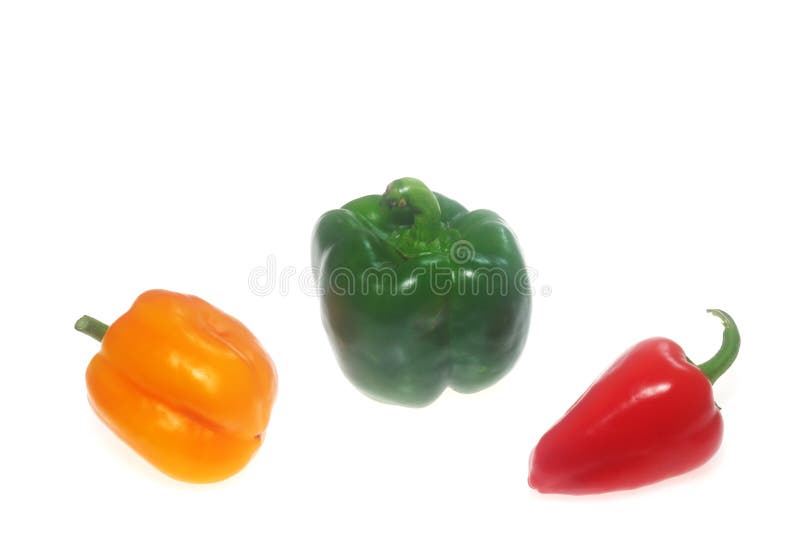 Three Color Capsicum Isolated Stock Photo - Image of ripe, yellow: 6331834