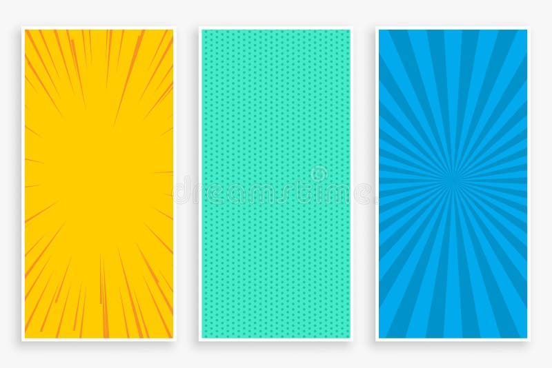 Two Vertical Comic Pages Style Banner Design Stock Vector ...