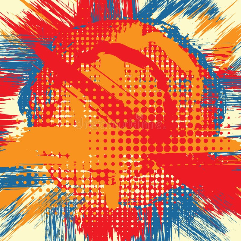 Three Color Grunge Abstract Background Stock Vector - Illustration of ...