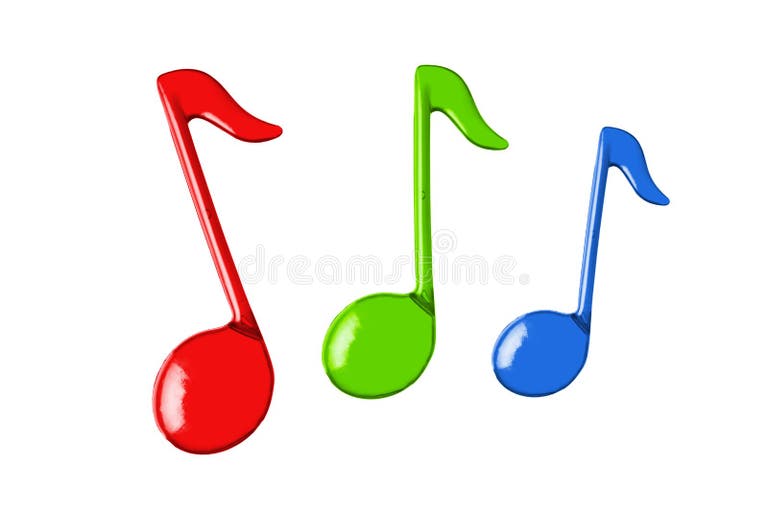 Three color music notes stock image. Image of note, green - 35674991