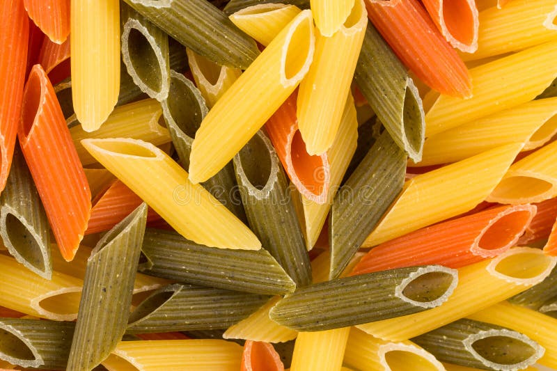 Three color penne pasta stock image. Image of backgrounds - 277609569