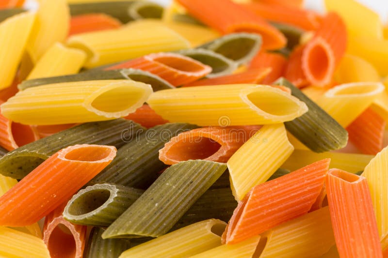 Three color penne pasta stock photo. Image of coloured - 305534522