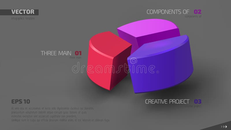 Three Color Sectors and Place for Your Text. Eps10. Stock Vector ...