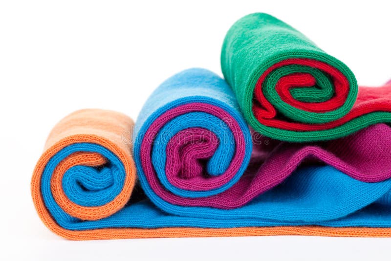 Three color socks rolls stock image. Image of clothes - 14078183