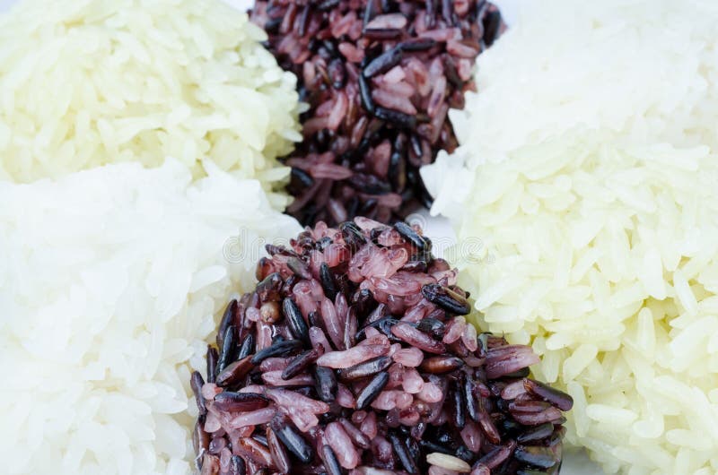 Three color sticky rice stock photo. Image of black, sticky - 64444154