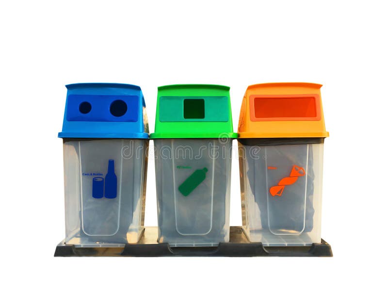 Trash Containers For Garbage Separation Stock Photo - Image of plastic ... Trash Containers For Garbage Separation Stock Photo - Image of plastic ...