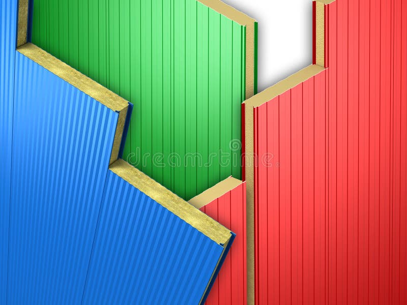 Three color wall panels stock illustration. Illustration of filler ...