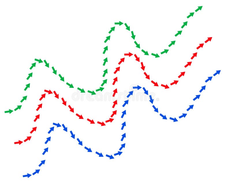 Three colored arrows stock vector. Illustration of increase - 31012282