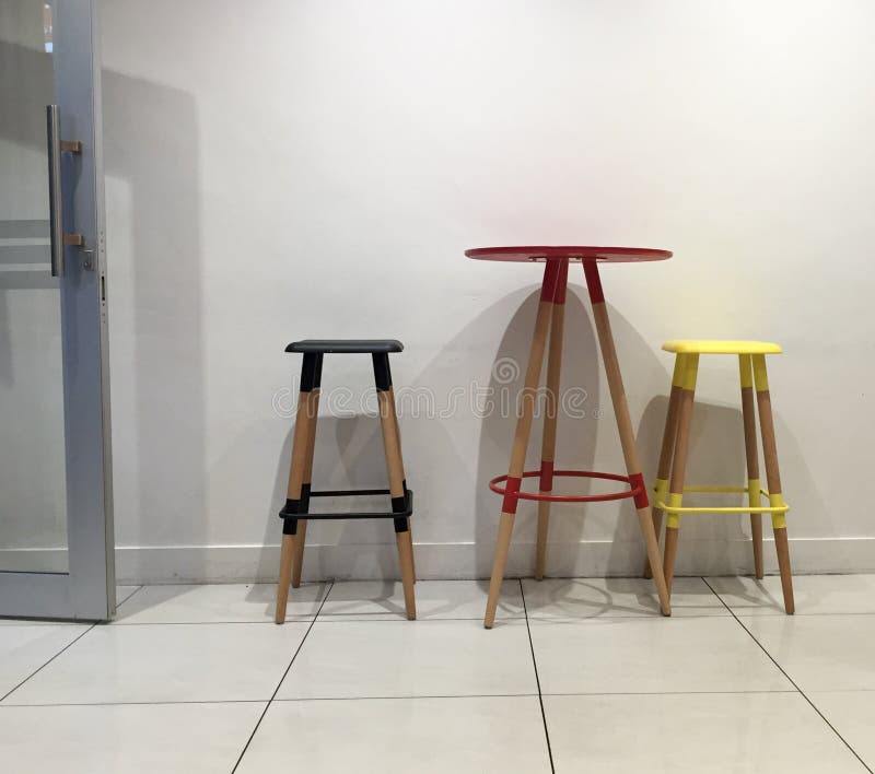 Three colored bar stools stock image. Image of single - 99283645