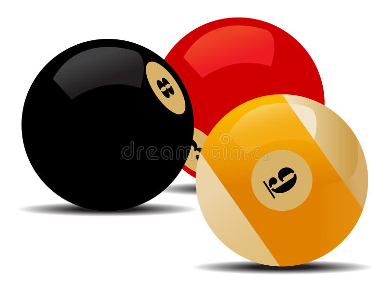 Three Colored Billiard Balls Stock Illustration - Illustration of ball ...