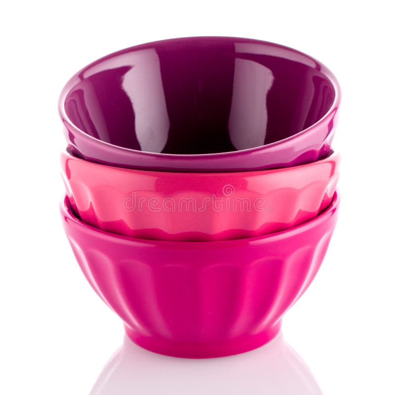 Three colored bowls stock image. Image of three, ceramics - 126904647