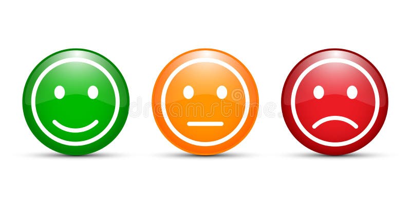 Three Colored Smilies, Set Smiley Emotion, by Smilies, Cartoon ...