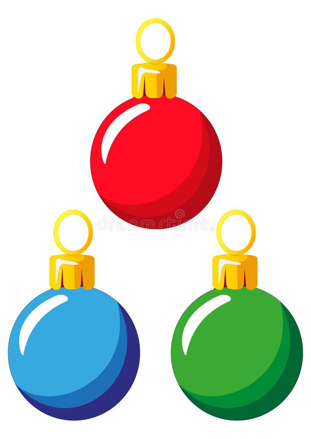 Three Colored Christmas Tree Balls Stock Vector - Illustration of ...