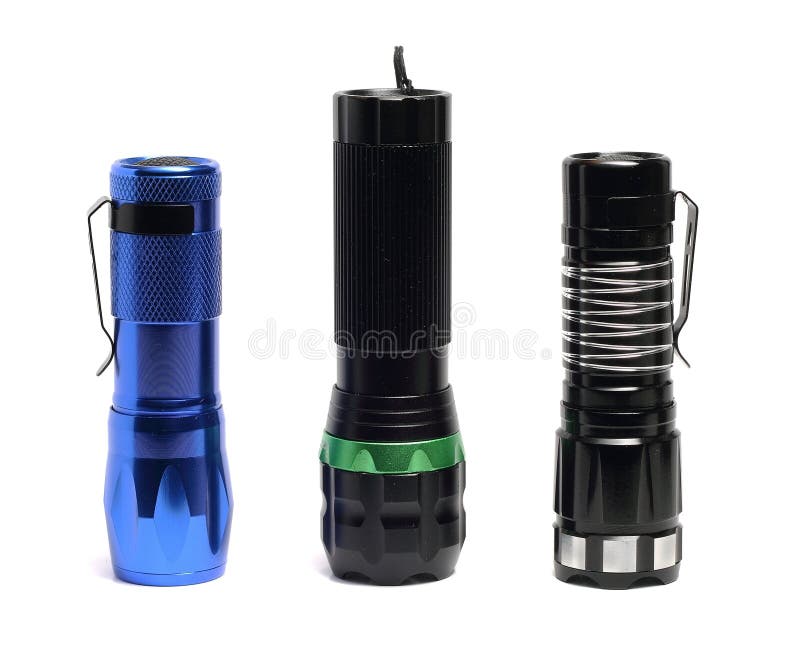Three Flashlights stock image. Image of white, flashlights - 12405785
