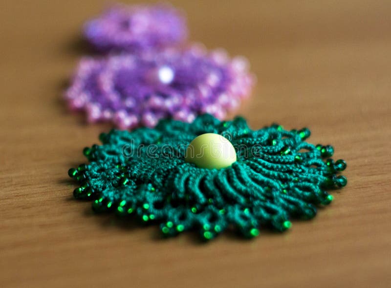 Three Colored Lace Elements Stock Photo - Image of ornament, lace ...