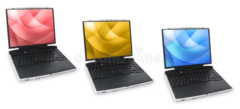 Three Colored Laptops Stock Photos - Free & Royalty-Free Stock Photos ...