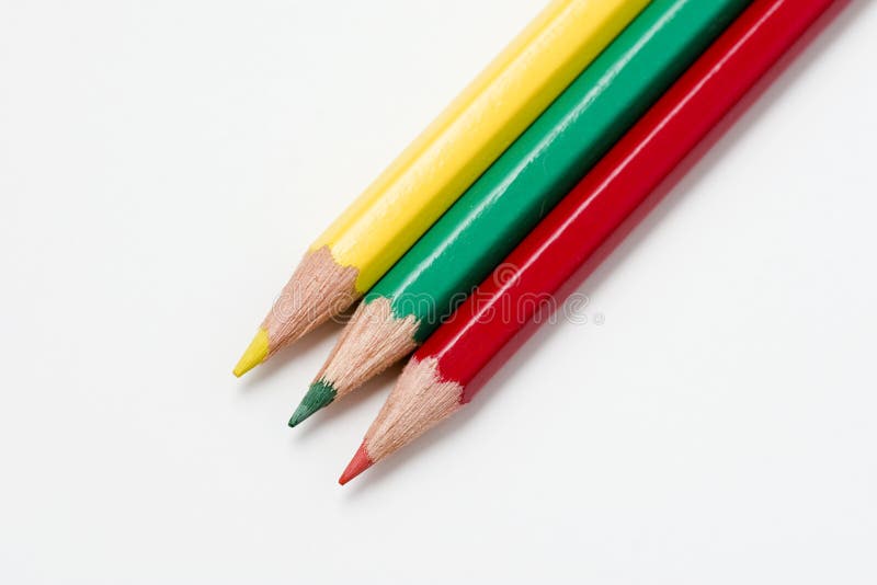 Three colored pencils stock photo. Image of crayon, colors - 31169206