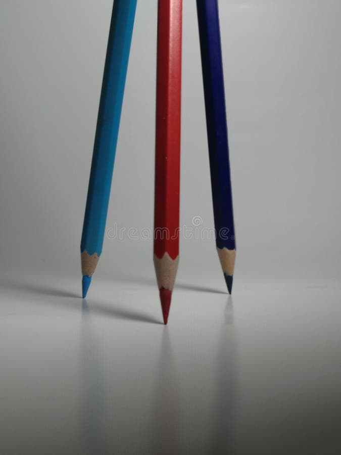 Three Colored Pencils with Three Shades Stock Image - Image of shades ...