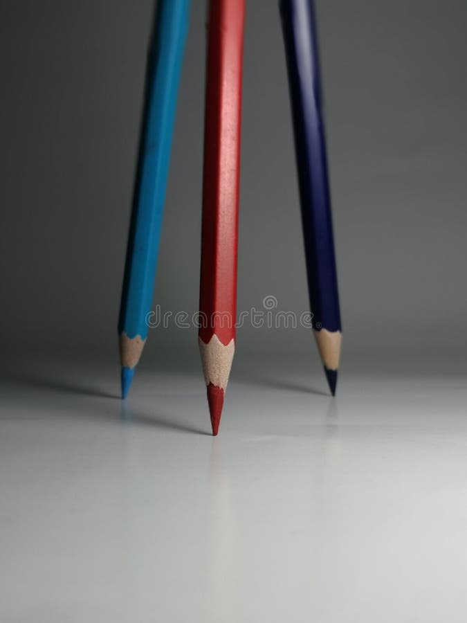 Three Colored Pencils with Three Shades Stock Image - Image of three ...