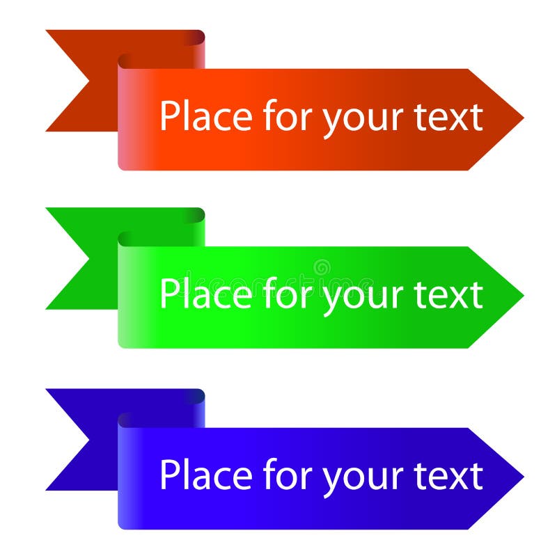 Three colored ribbons stock vector. Illustration of blue - 23134420