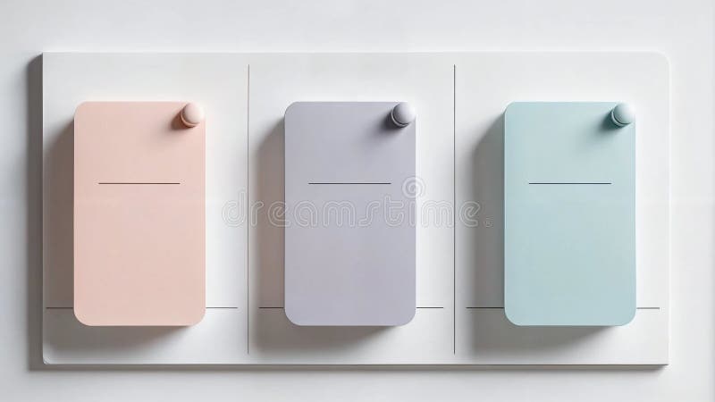 Three Colored Sheets of Paper on White Cardboard Board. Generative AI ...
