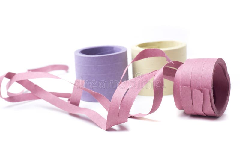 Three colored streamers stock photo. Image of isolated - 173359256