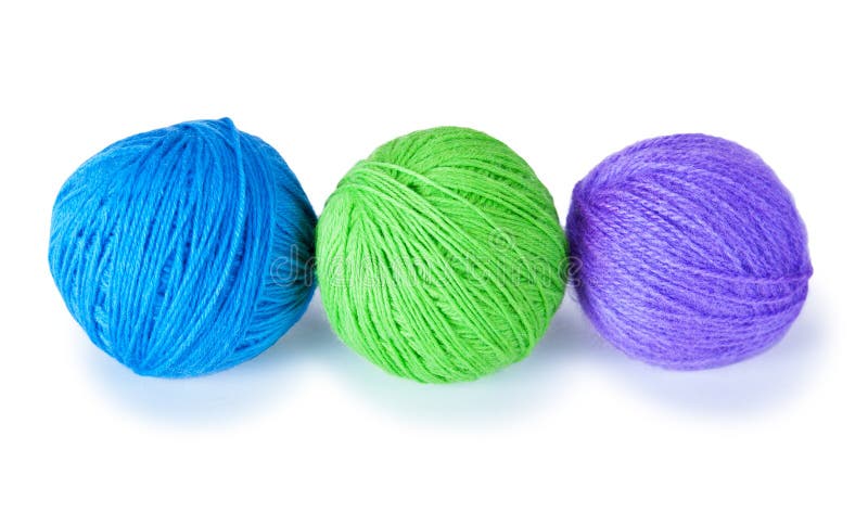 Three colored woolen balls stock image. Image of color - 24072221