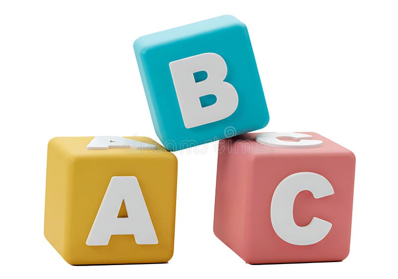 Colorful 3D ABC Alphabet Blocks for Kids Learning, Education, and ...