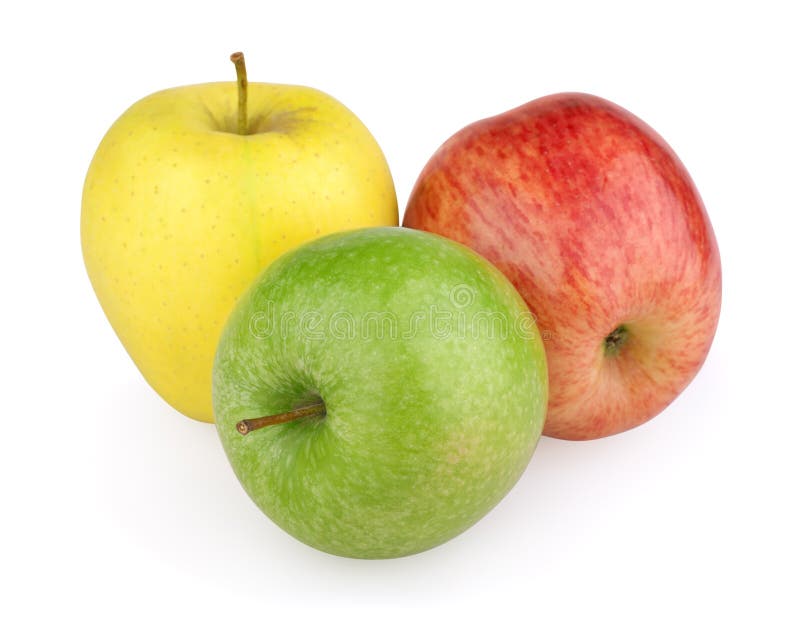 Three colorful apples stock image. Image of group, full - 36418977