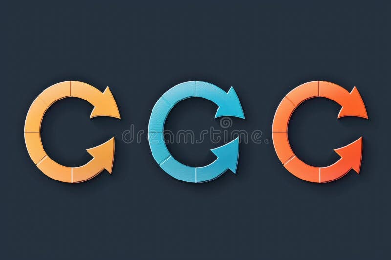 Three Colorful Arrows Moving in Different Directions Stock Image ...