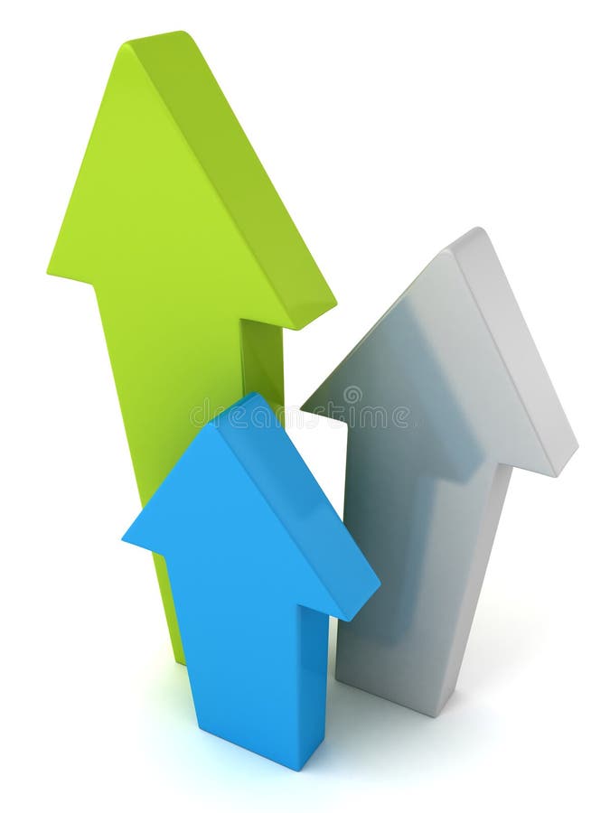 Three Red Arrows Moving Forward. Success Concept Stock Illustration ...