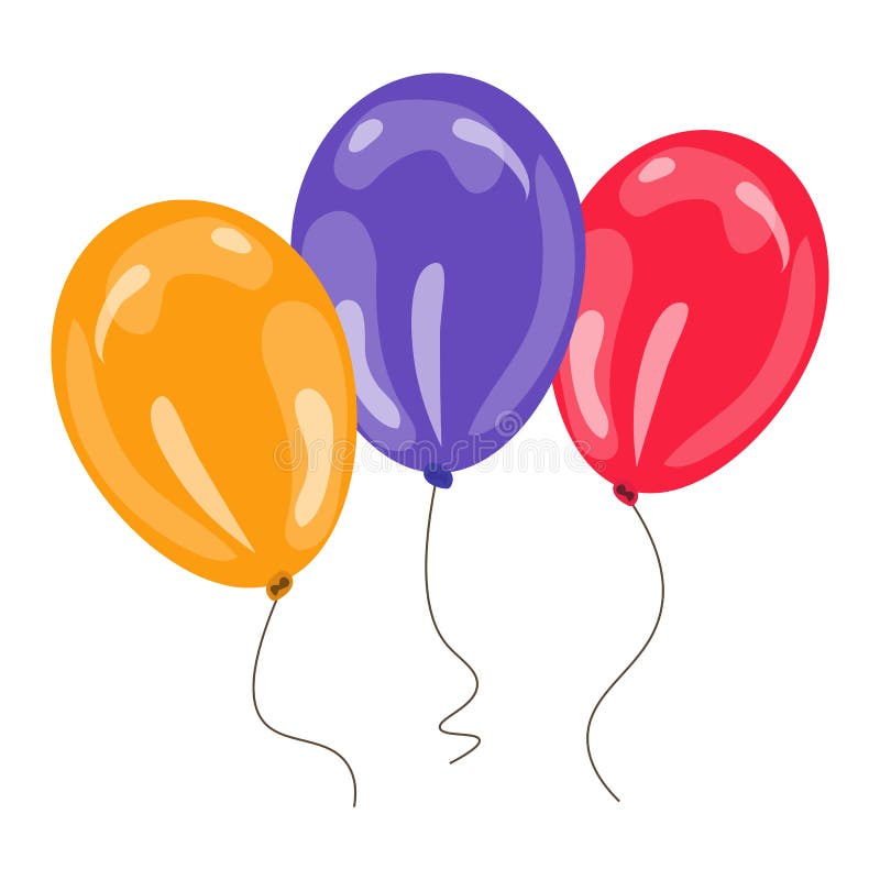 Three colorful balloons stock vector. Illustration of flying - 76759707