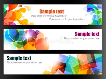 Three Colorful Banners stock vector. Illustration of line - 19166955