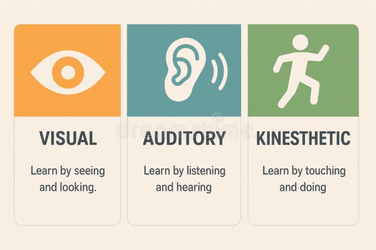Methods of Learning Represented through Visual Icons, Showcasing Visual ...