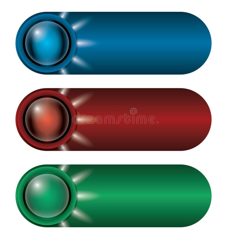 Three colorful buttons stock vector. Illustration of oval - 34254382