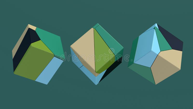 Three Colorful Cubes, Textured Surface. Abstract Illustration, 3d ...