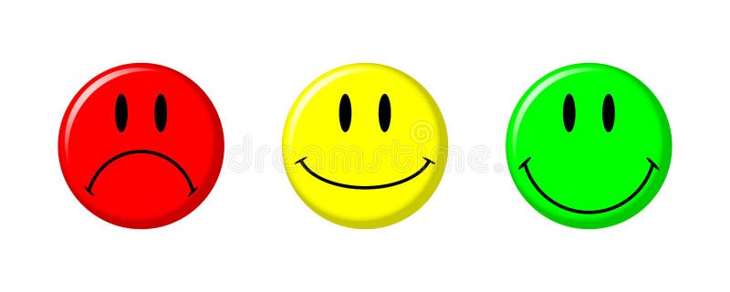Three Colorful Emoji with Different Mood. Bad, Good and Cool Mood Stock ...