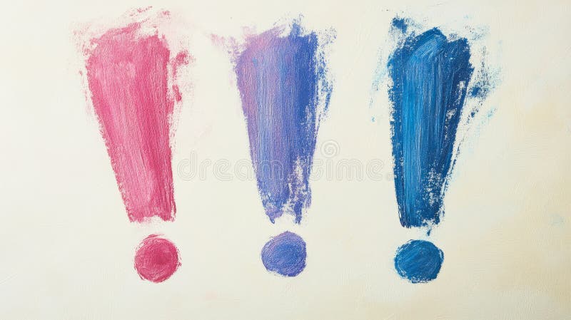 Three Colorful Exclamation Marks in a Row. Stock Image - Image of ...