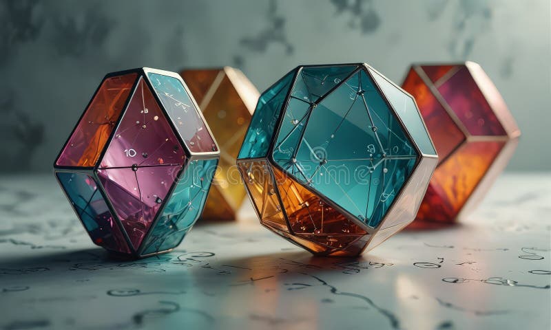 Three Colorful Gemstones, Each with Unique Shape and Hue, are Arranged ...