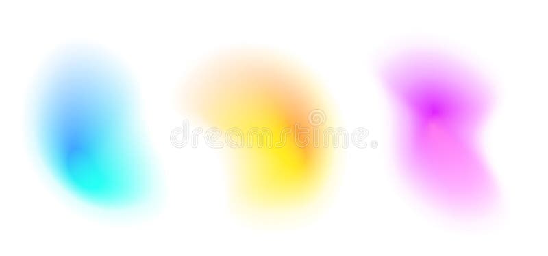 Three Colorful Gradient Blurs, Decorative Vector Transparent Bursts of ...