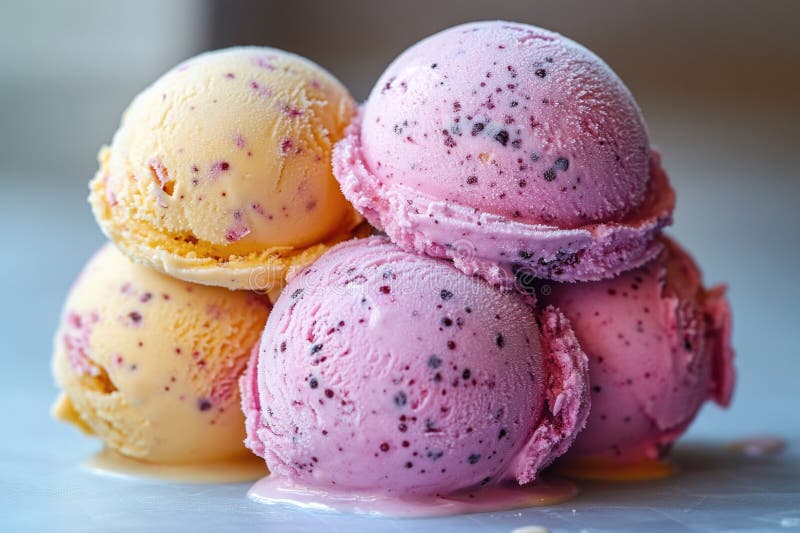 Three Colorful Ice Cream Cones on a Stick Stock Photo - Image of ...