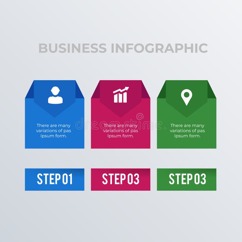 Three Colorful Infographic Template Design. Business Concept Infograph ...