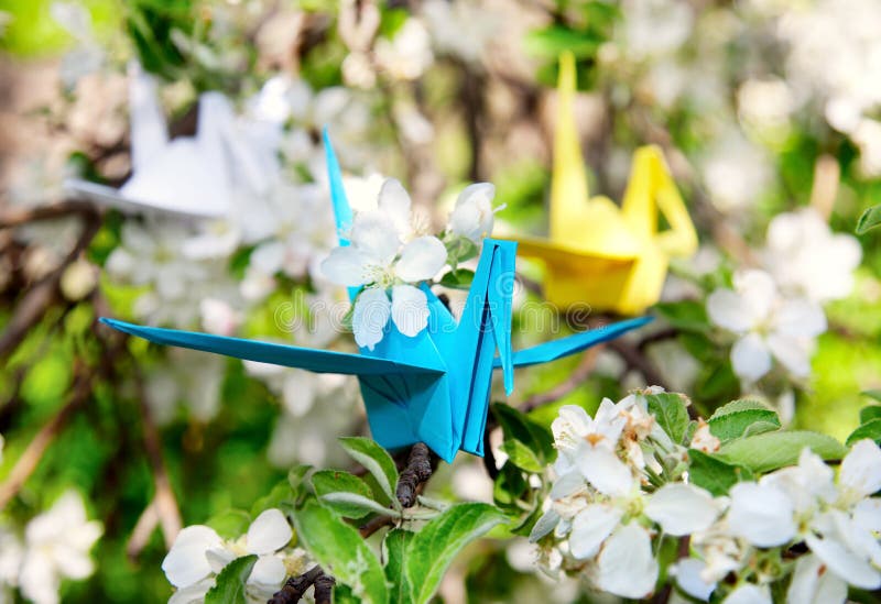 Three Colorful Paper Cranes Stock Photo - Image of design, aroma: 19435162