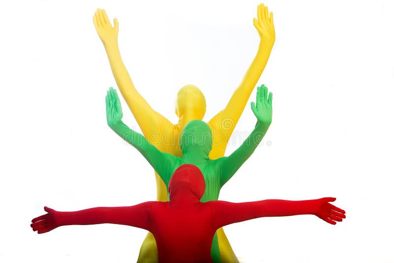 Three Colorful People Arms Outstretched Stock Photos - Free & Royalty ...
