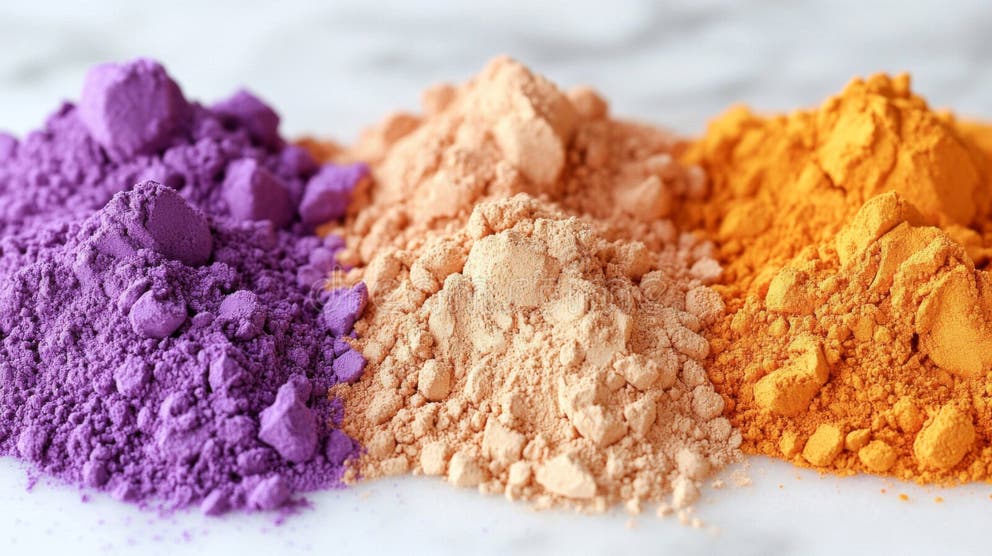 Three Colorful Powder Piles Arranged Side by Side Stock Illustration ...